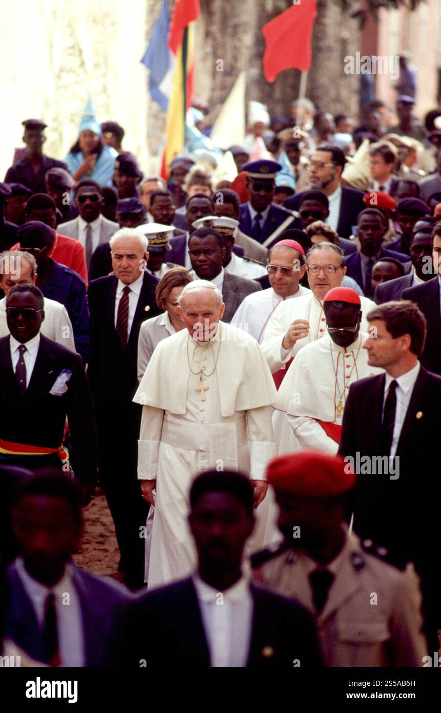 West Africa, Senegal, February 22, 1992: John Paul II during his visit ...