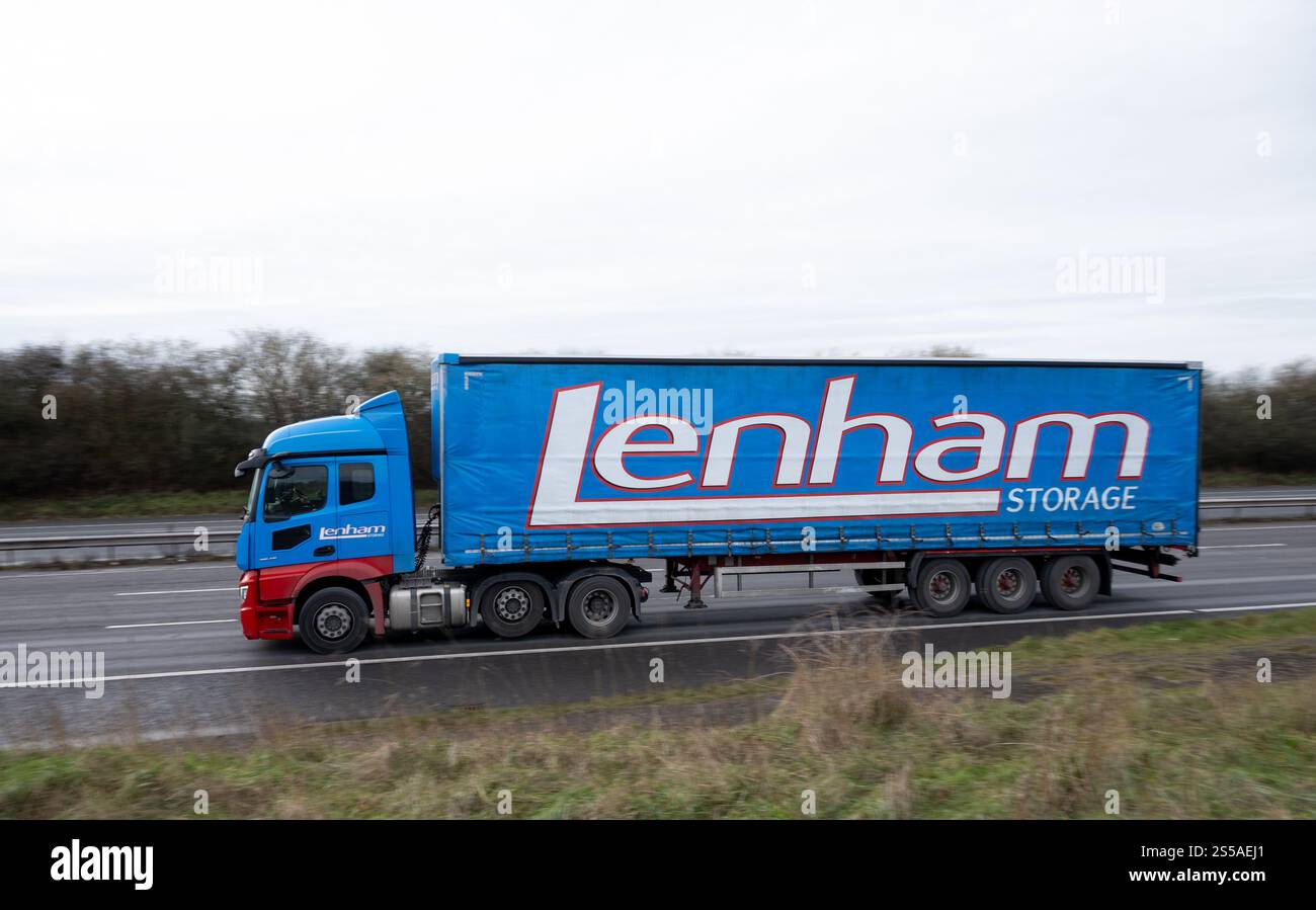 Lenham Storage lorry on the M40 motorway, Warwickshire, UK Stock Photo ...