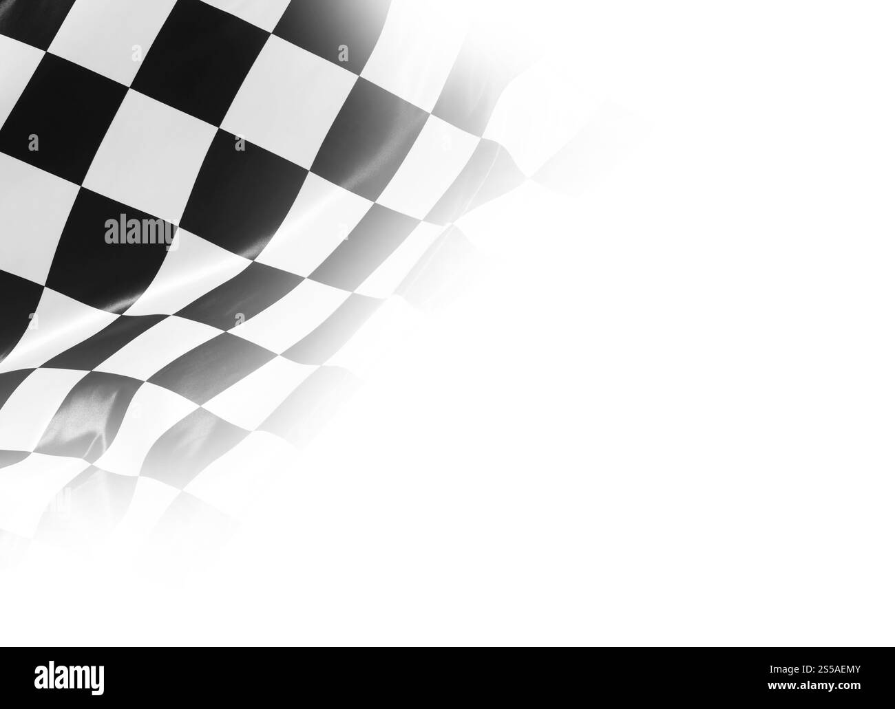 Racing flag with black and white checkers on white background Stock ...