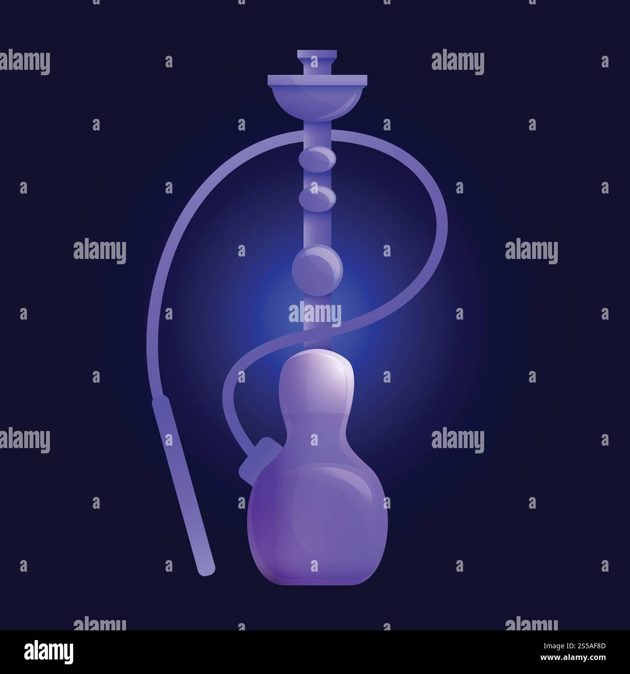 Violet hookah icon. Cartoon of violet hookah vector icon for web design ...