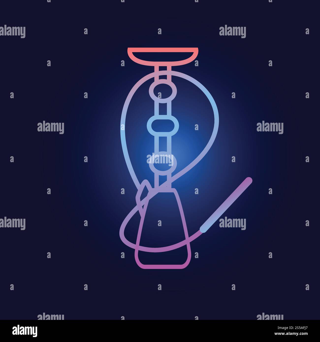 Bar neon hookah icon. Cartoon of bar neon hookah vector icon for web ...