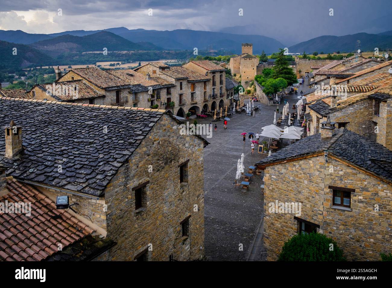 Spain, Aragon: the village of Ainsa-Sobrarbe is one of Europe’s most ...