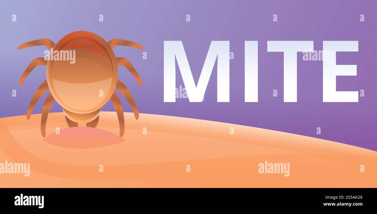 Mite skin concept banner. Cartoon illustration of mite skin vector ...