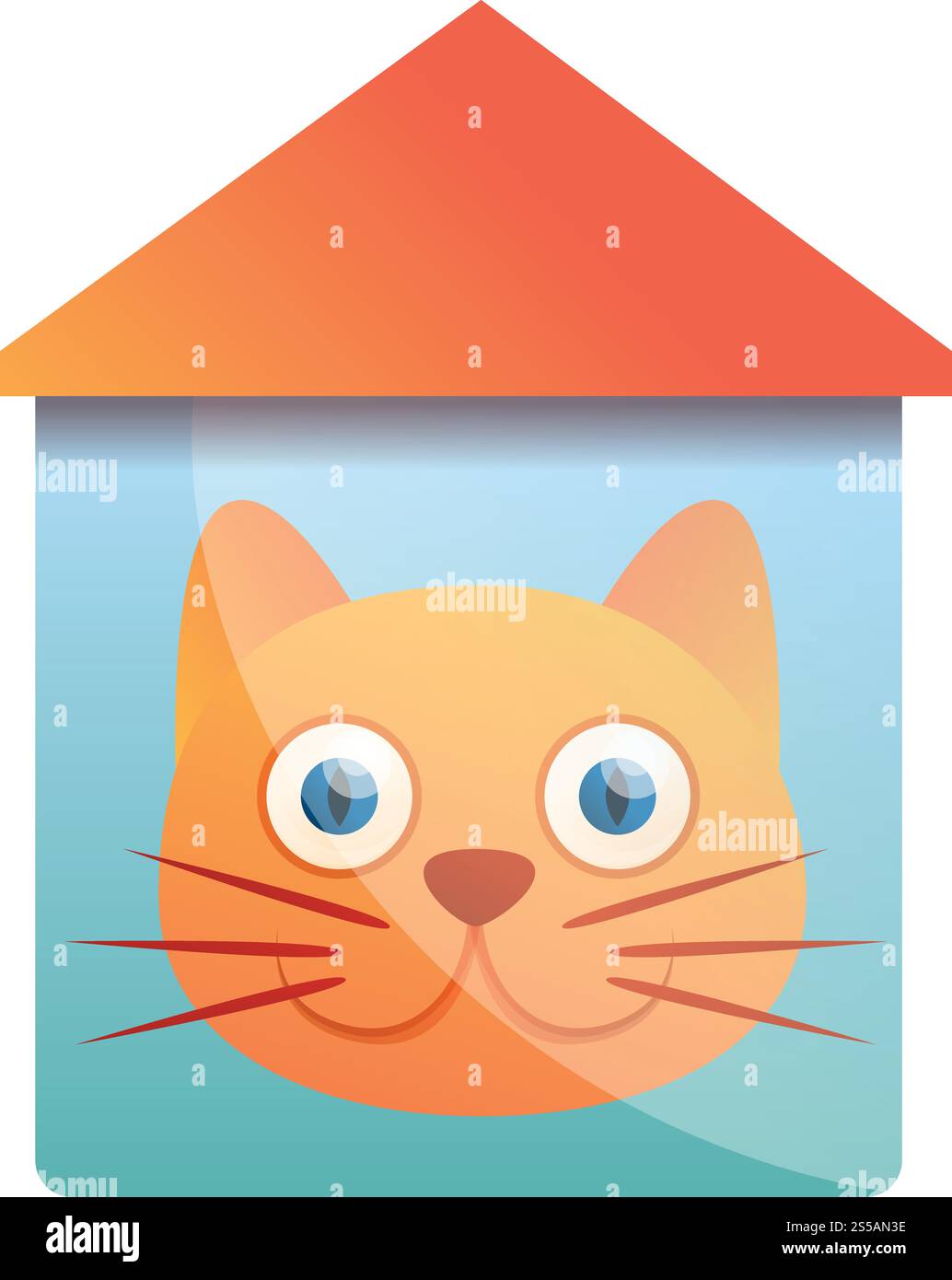 House cat logo. Cartoon of house cat vector logo for web design ...