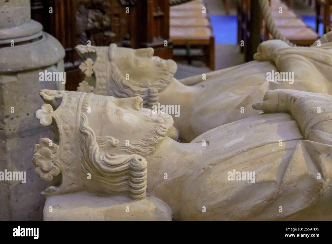 Saint-Denis (Paris area): interior of the Basilica of Saint-Denis, with ...