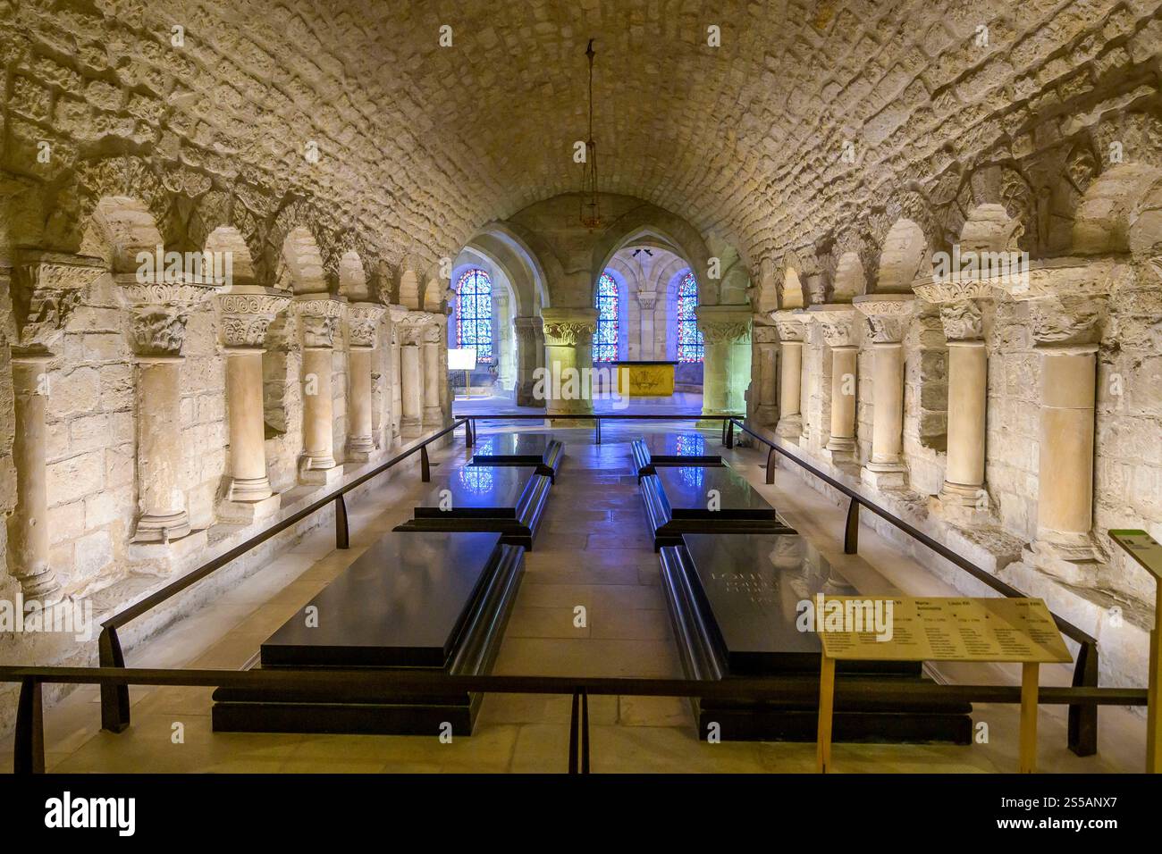 Saint-Denis (Paris area): interior of the Basilica of Saint-Denis, with ...