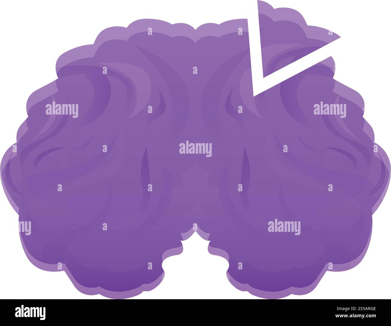 Violet brain icon. Cartoon of violet brain vector icon for web design ...
