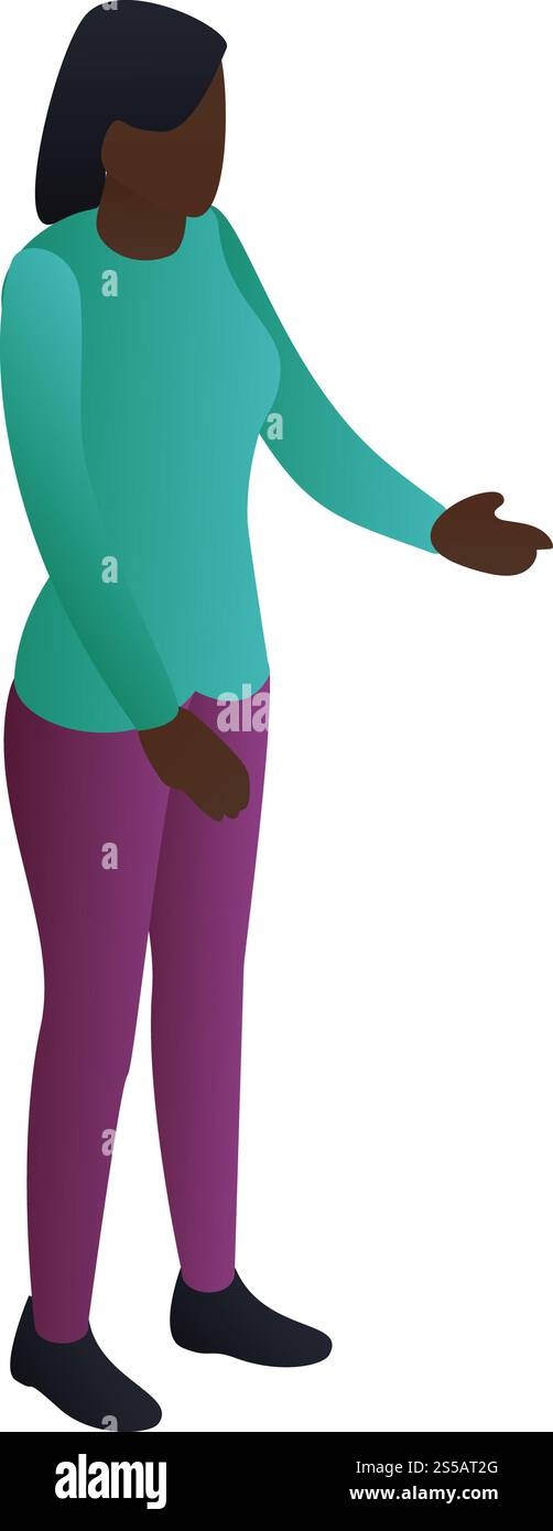 African woman icon. Isometric of african woman vector icon for web ...