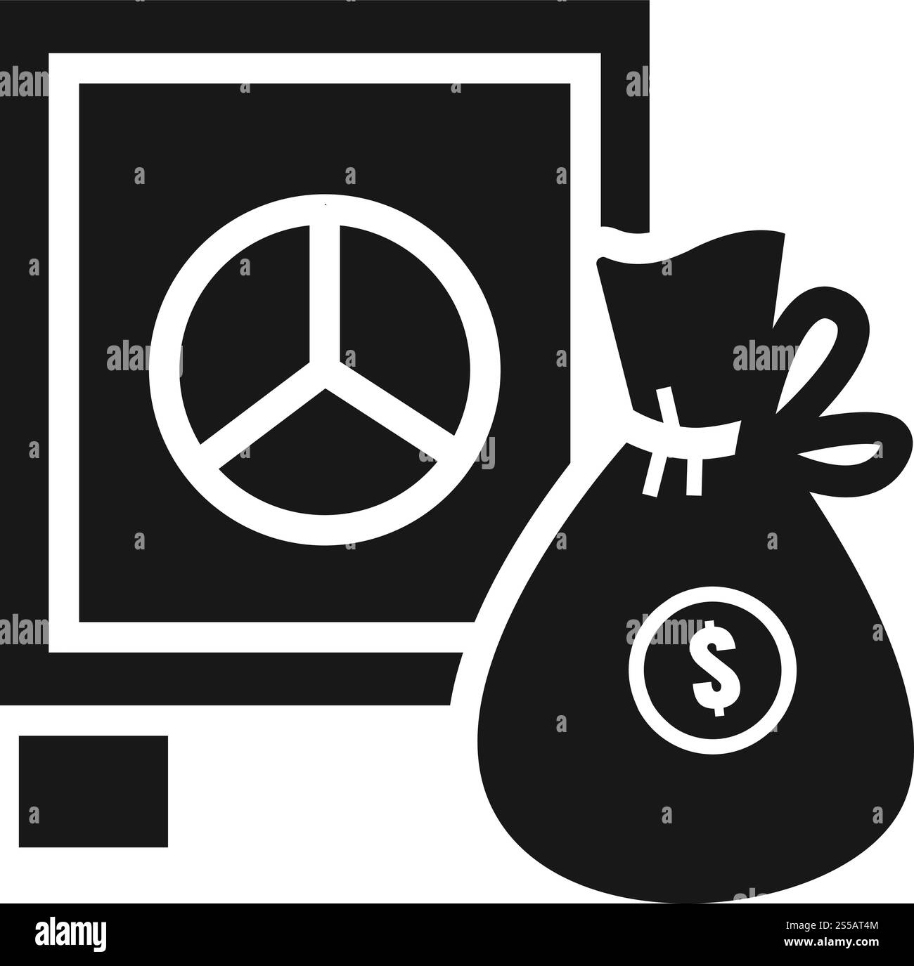 Safe money bag icon. Simple illustration of safe money bag vector icon ...