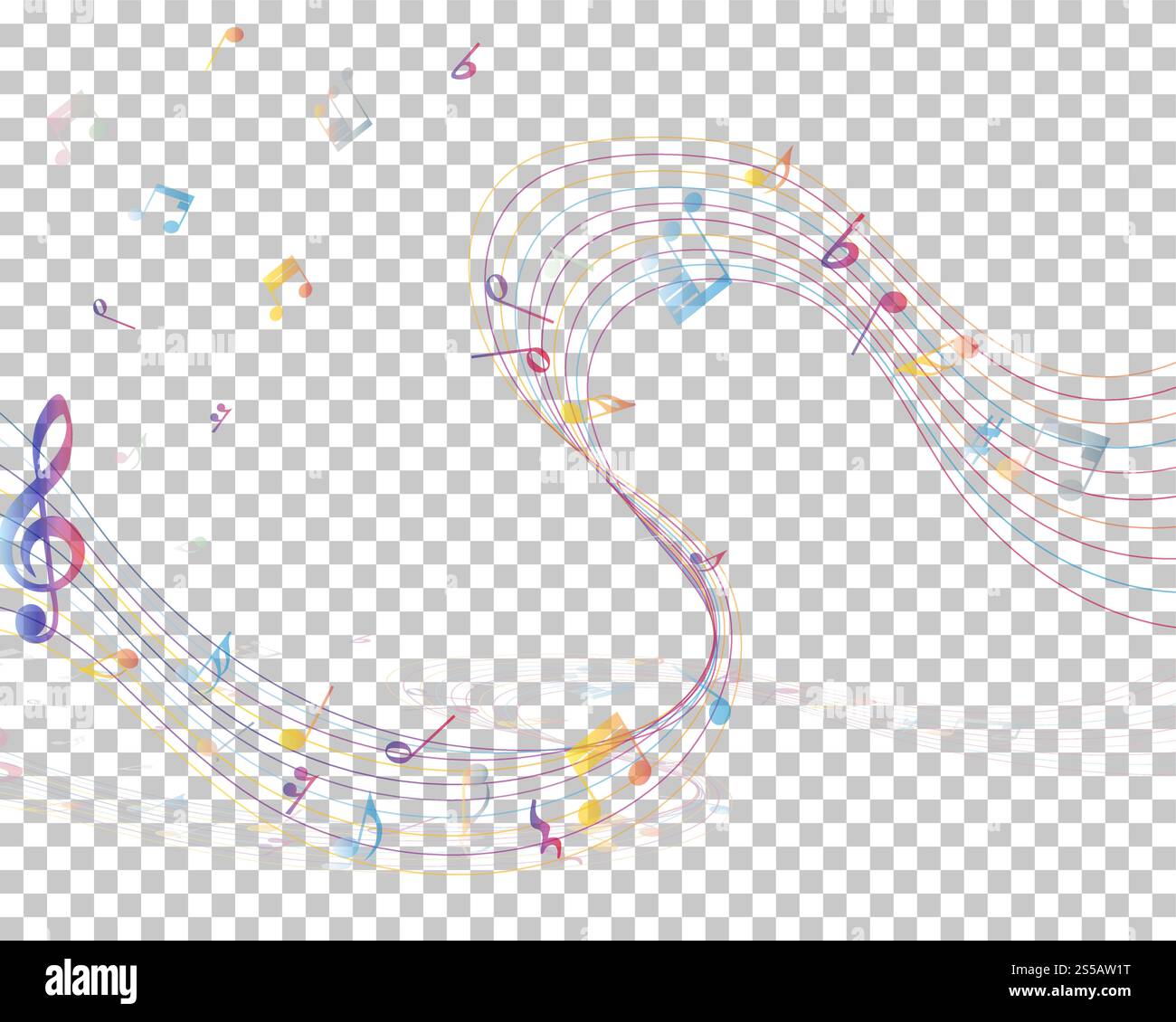 Musical Notes Background. Transparency Grid Design. Vector Illustration ...