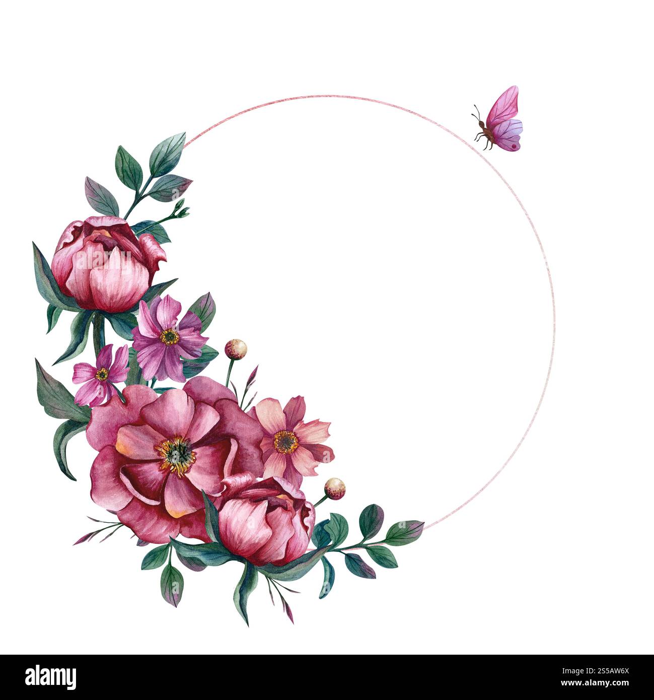 Round frame flowers hi-res stock photography and images - Alamy