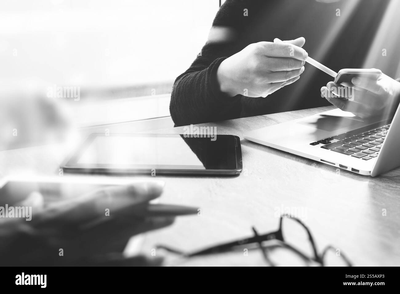 Design studio meeting Black and White Stock Photos & Images - Alamy