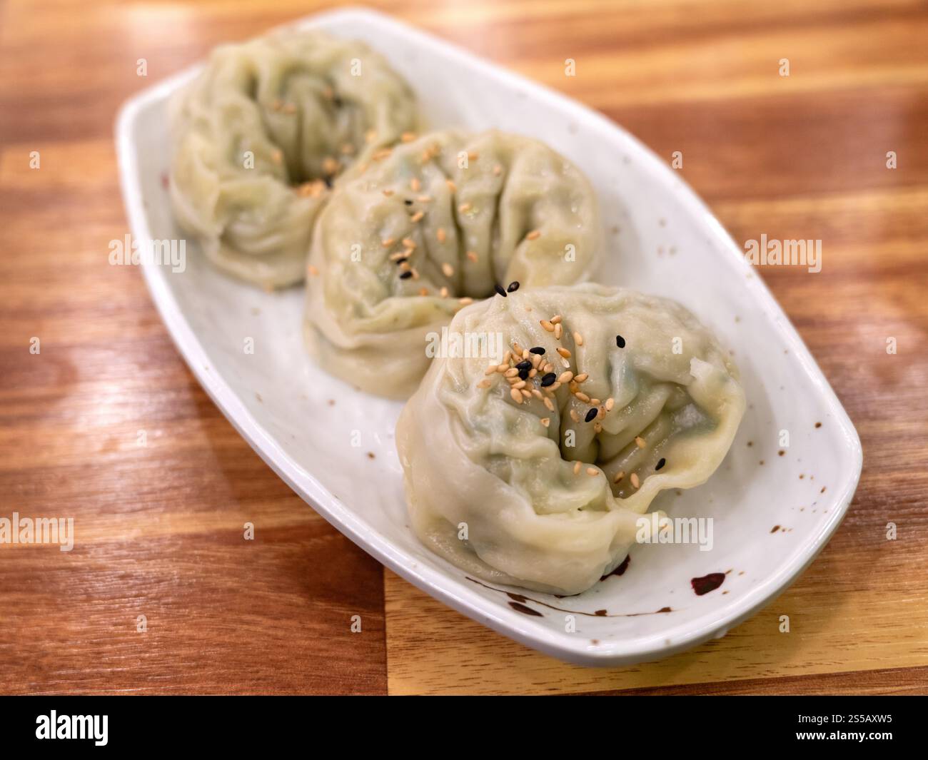 Delicious steamed round shaped dumplings in South Korea, traditional ...