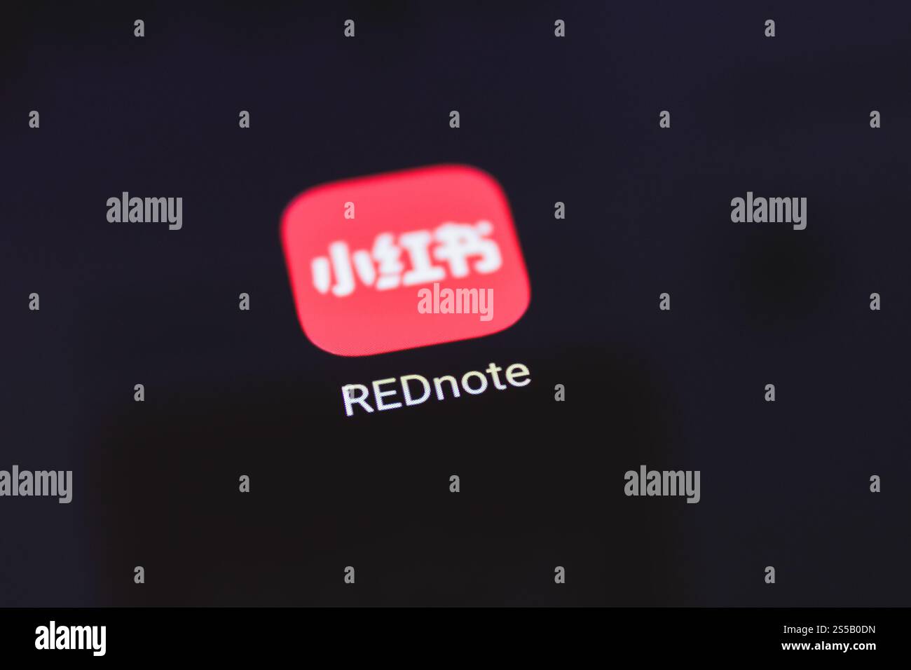 REDnote app on smartphone screen. Chinese social media application ...
