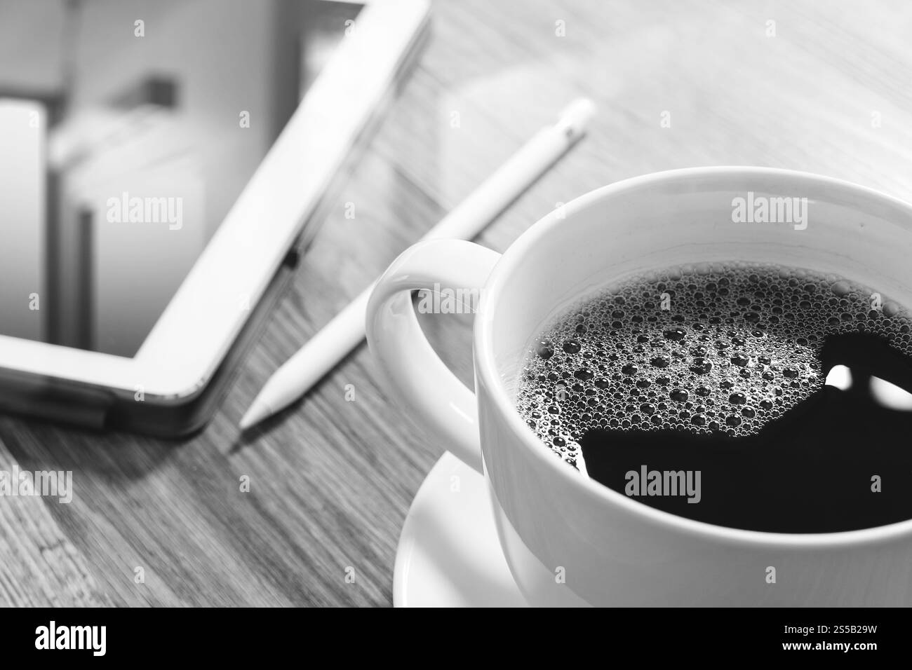 Coffee cup and Digital table dock smart keyboard,eyeglasses,stylus pen ...