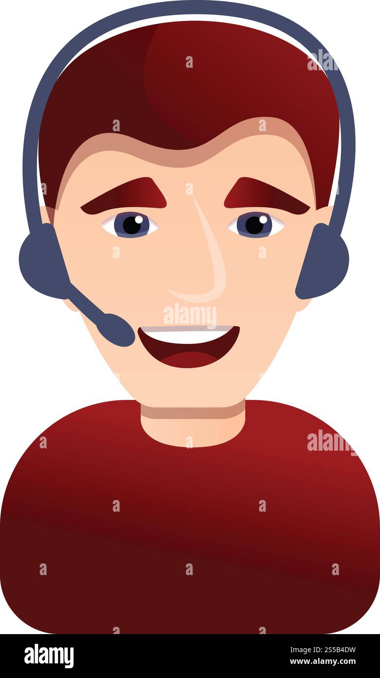 Call center man icon. Cartoon of call center man vector icon for web ...