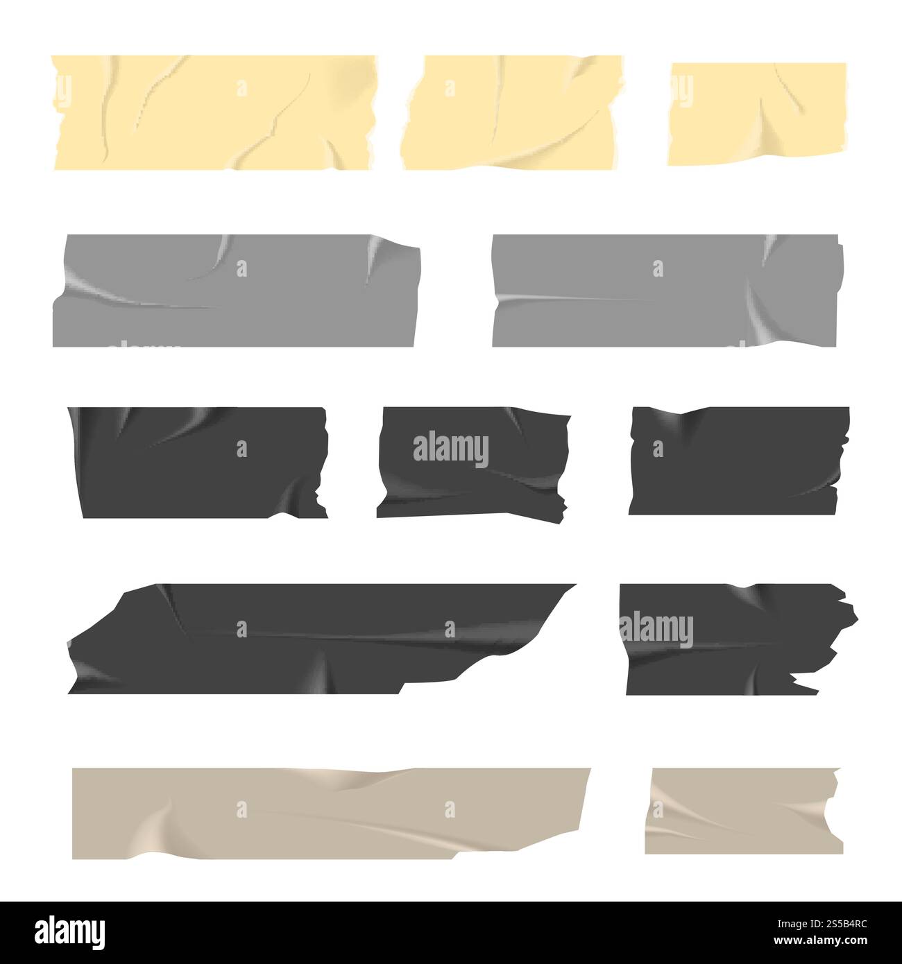 Scotch tapes inaccurately stuck of light and dark colors. Stationery ...