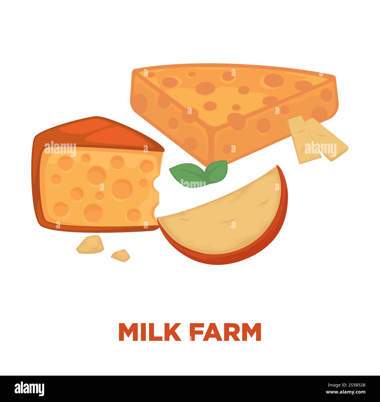 Milk farm promotional poster with delicious cheese segments. Natural ...