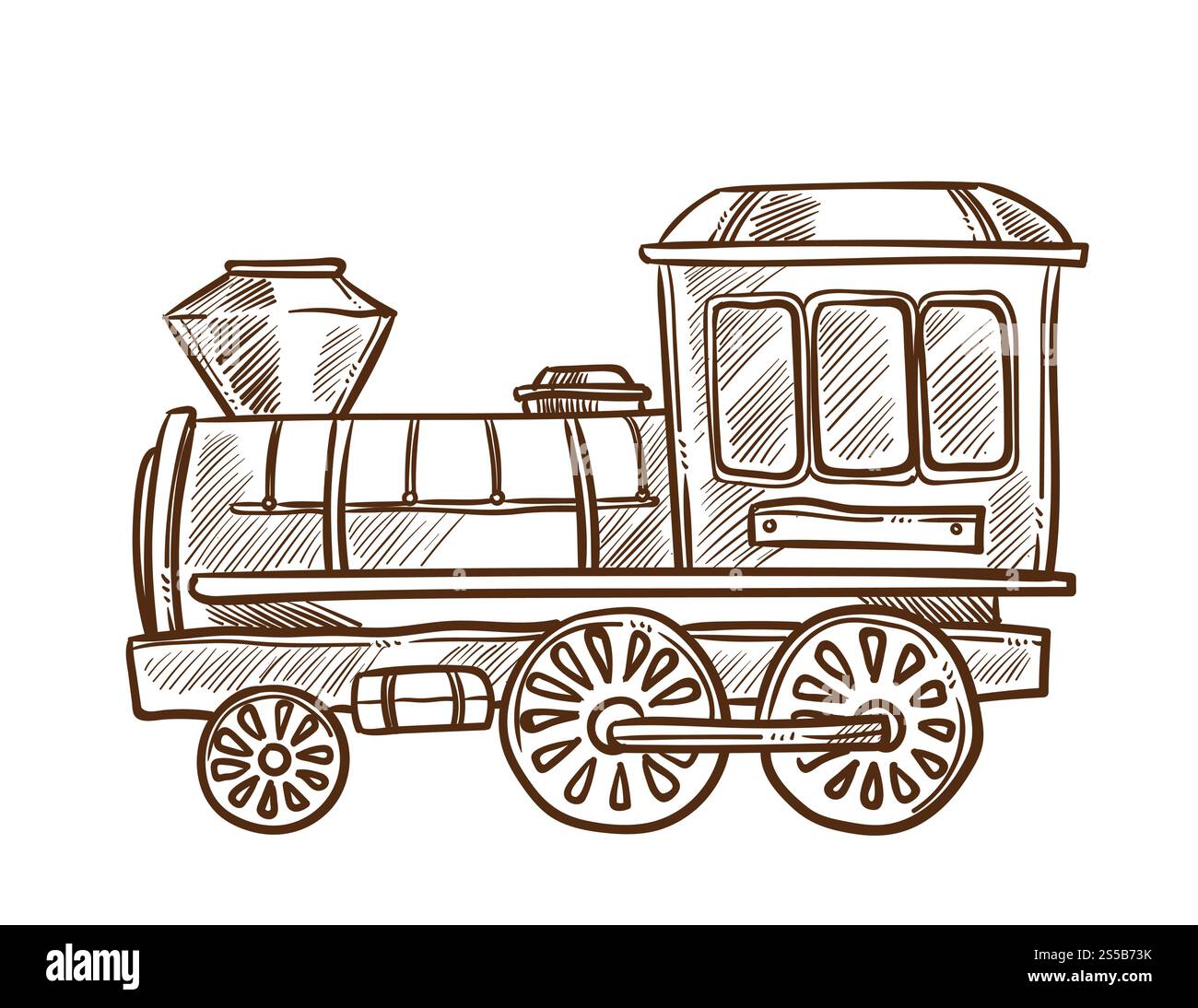 Train retro toy sketch icon. Vector hand drawn isolated vintage cartoon ...