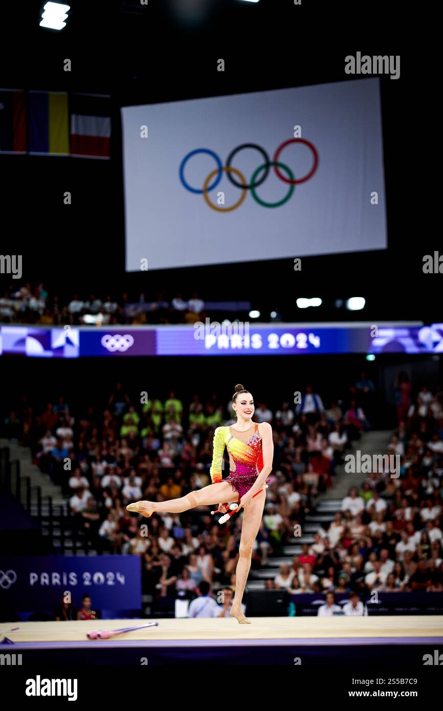 PARIS, FRANCE - 8 AUGUST, 2024: Darja Varfolomeev. The Rhythmic gymnastics' individual all ...
