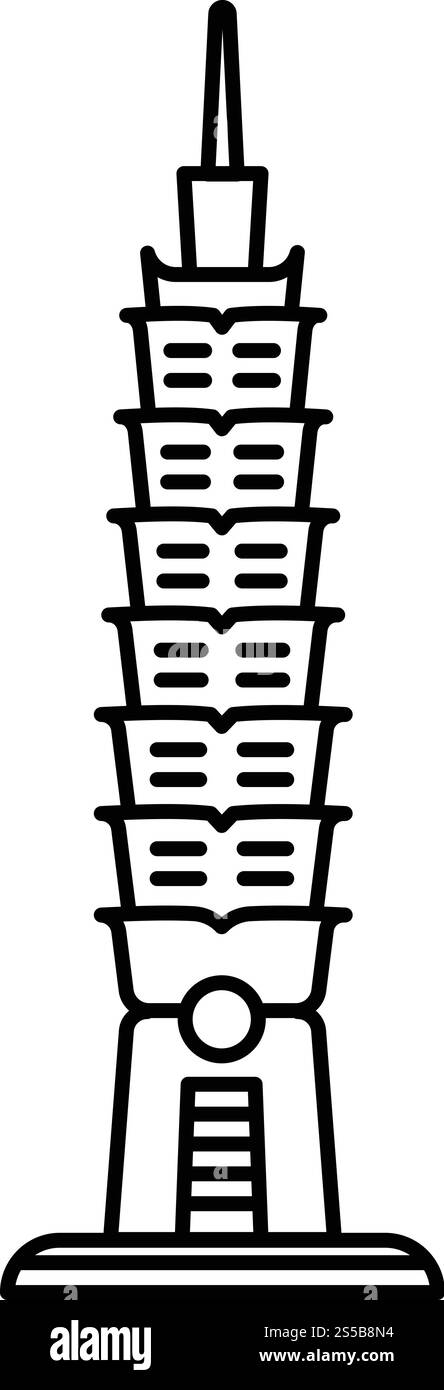 Famous asian landmarks line Black and White Stock Photos & Images - Alamy