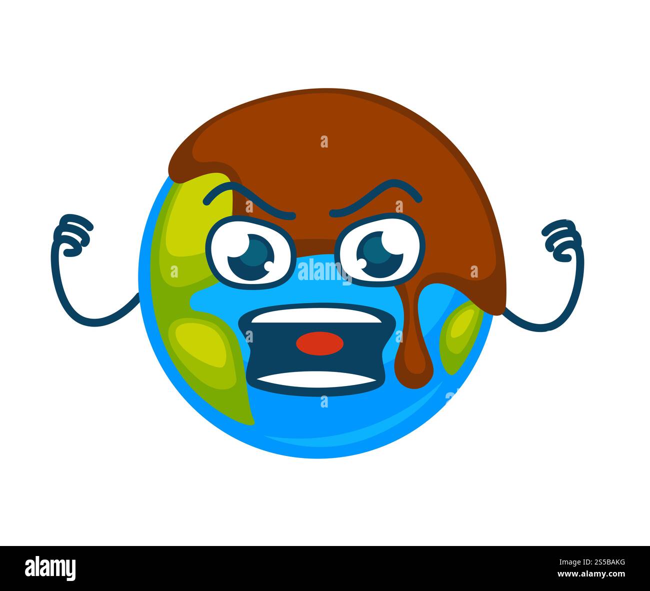 Angry Earth planet covered with layer of mud. Pollution problem ...