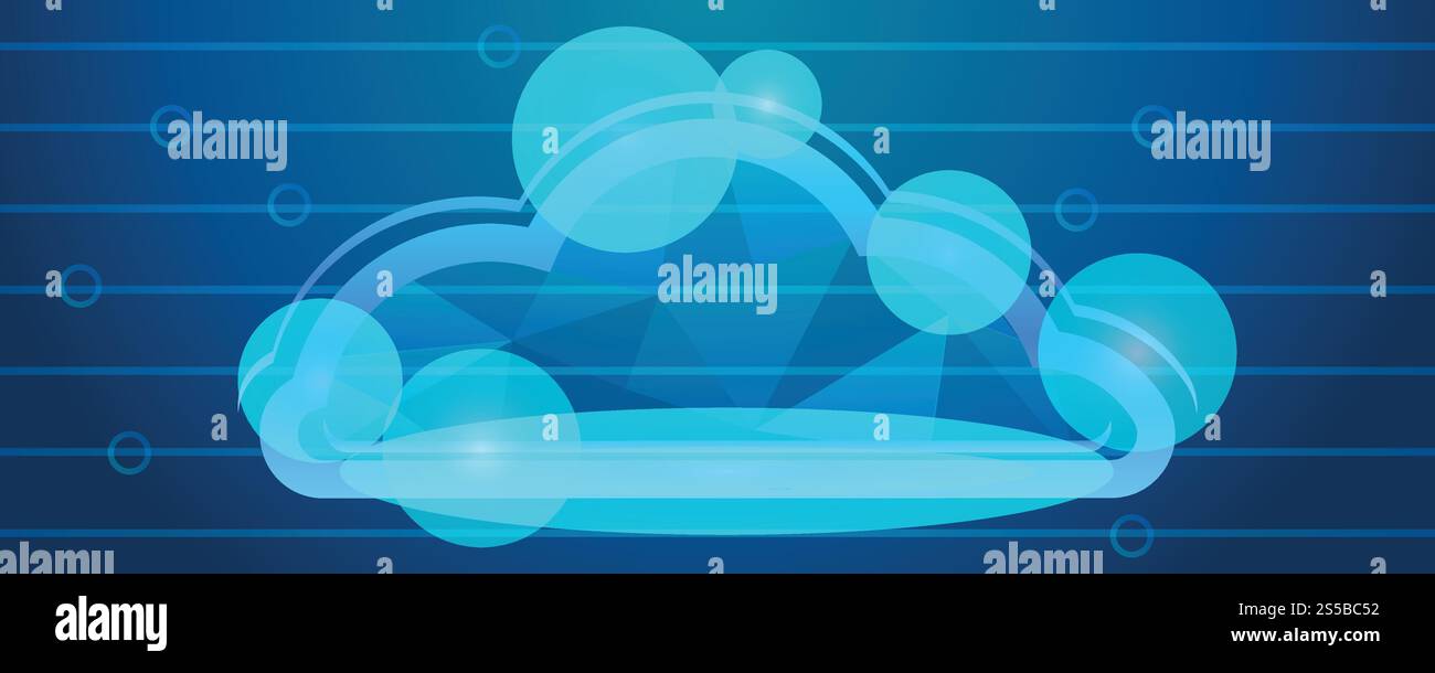 Data cloud concept banner. Cartoon illustration of data cloud vector ...