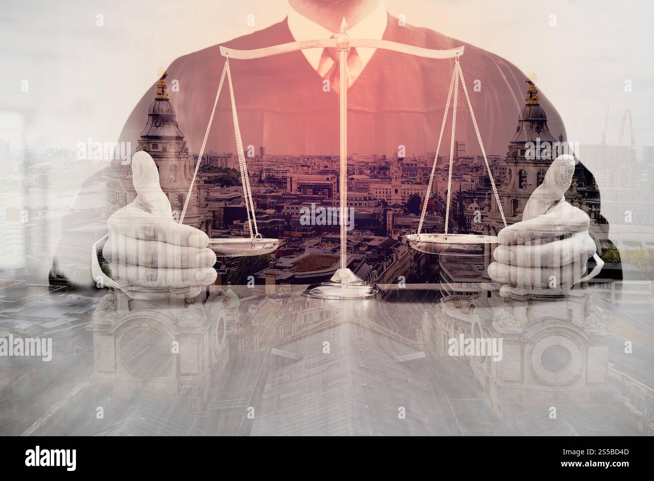 justice and law concept.Male judge in a courtroom with the balance ...