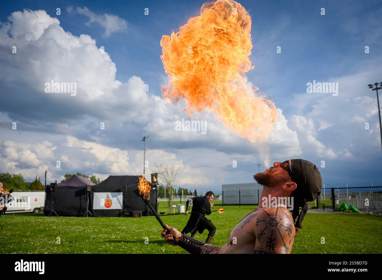 Noeux-les-Mines (northern France): fire breather at the Tattoo Festival ...