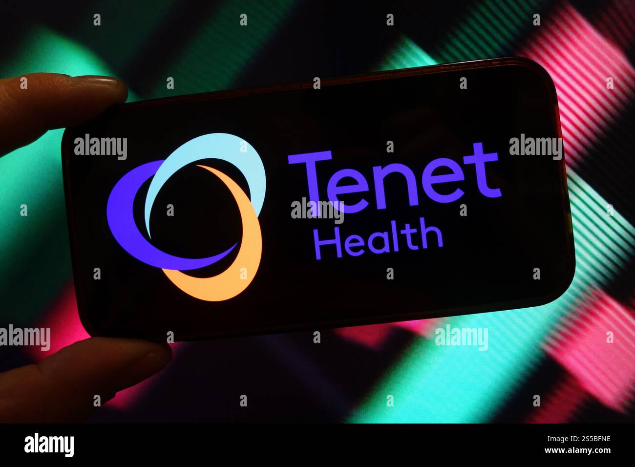 In this photo illustration, the Tenet Healthcare company logo is seen ...