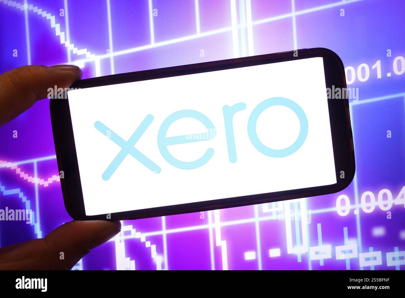 In this photo illustration, the Xero company logo is seen displayed on ...