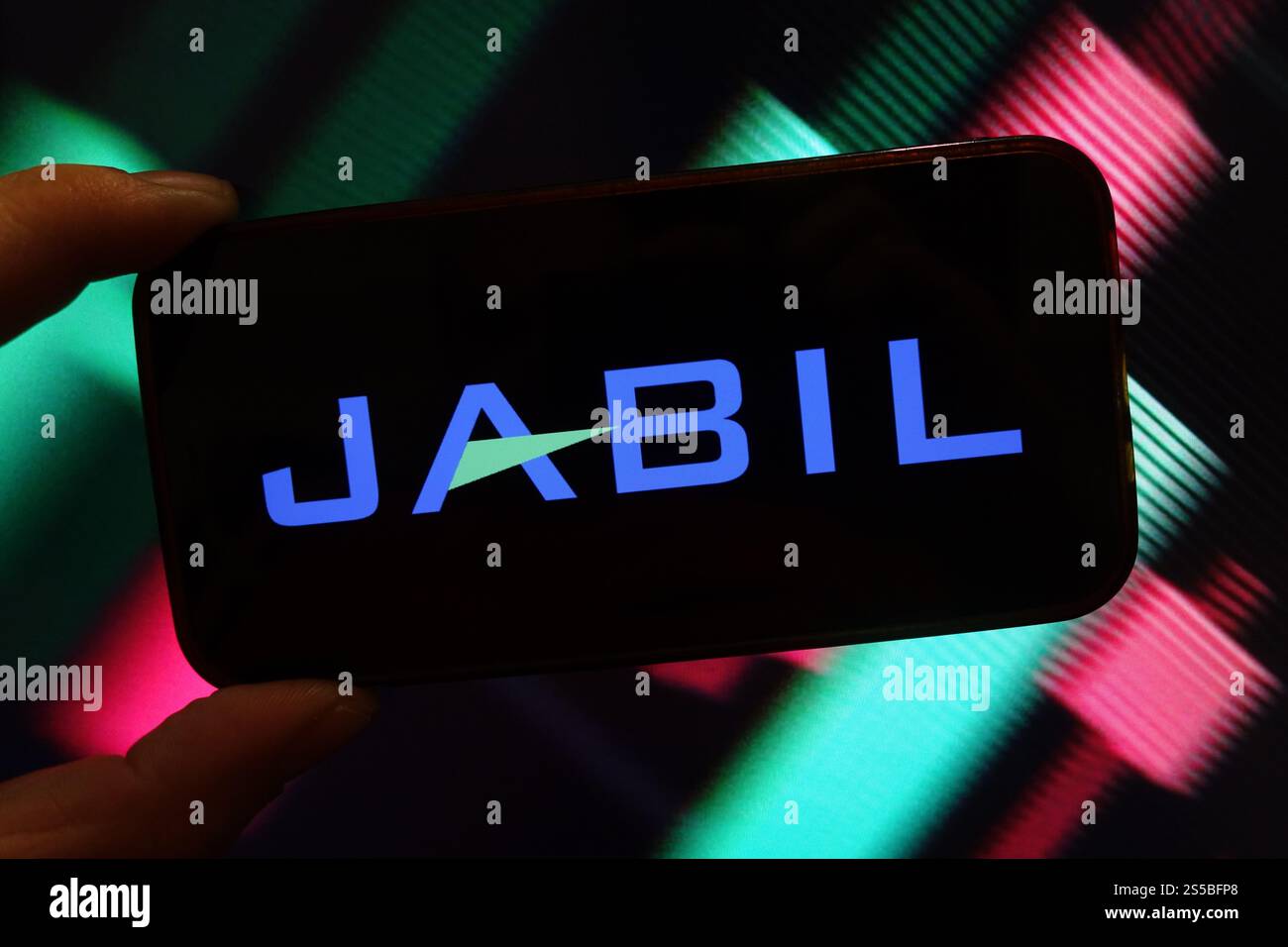In this photo illustration, the Jabil Inc company logo is seen ...