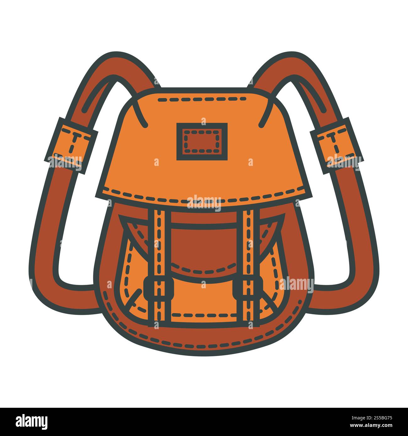 Retro backpack of waterproof beige fabric with many pockets. Capacious ...