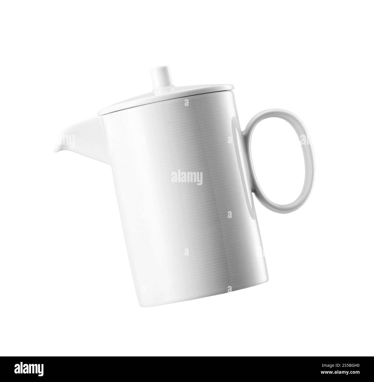 Teapot and cup on white Black and White Stock Photos & Images - Alamy