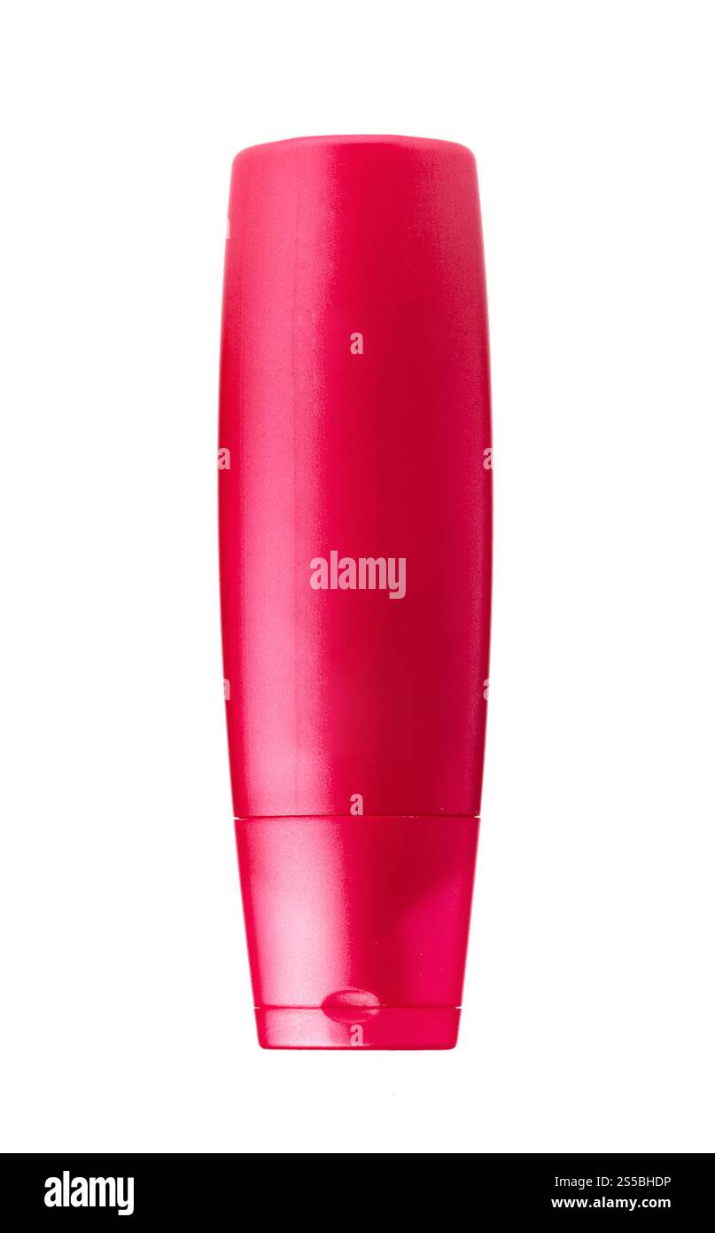 Red shampoo bottle isolated on white background Stock Photo - Alamy