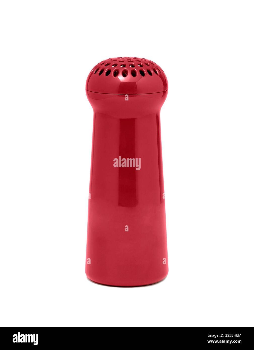 Plastick red salt cellar isolated on white Stock Photo - Alamy