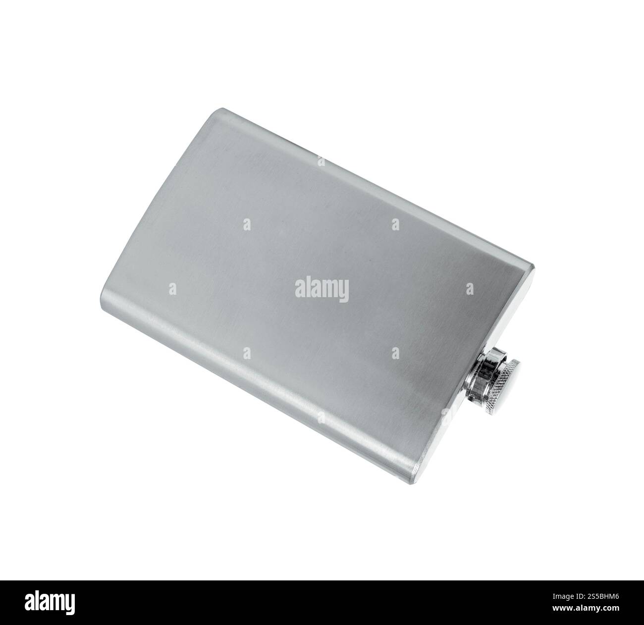 Stainless hip flask isolated on white background Stock Photo - Alamy
