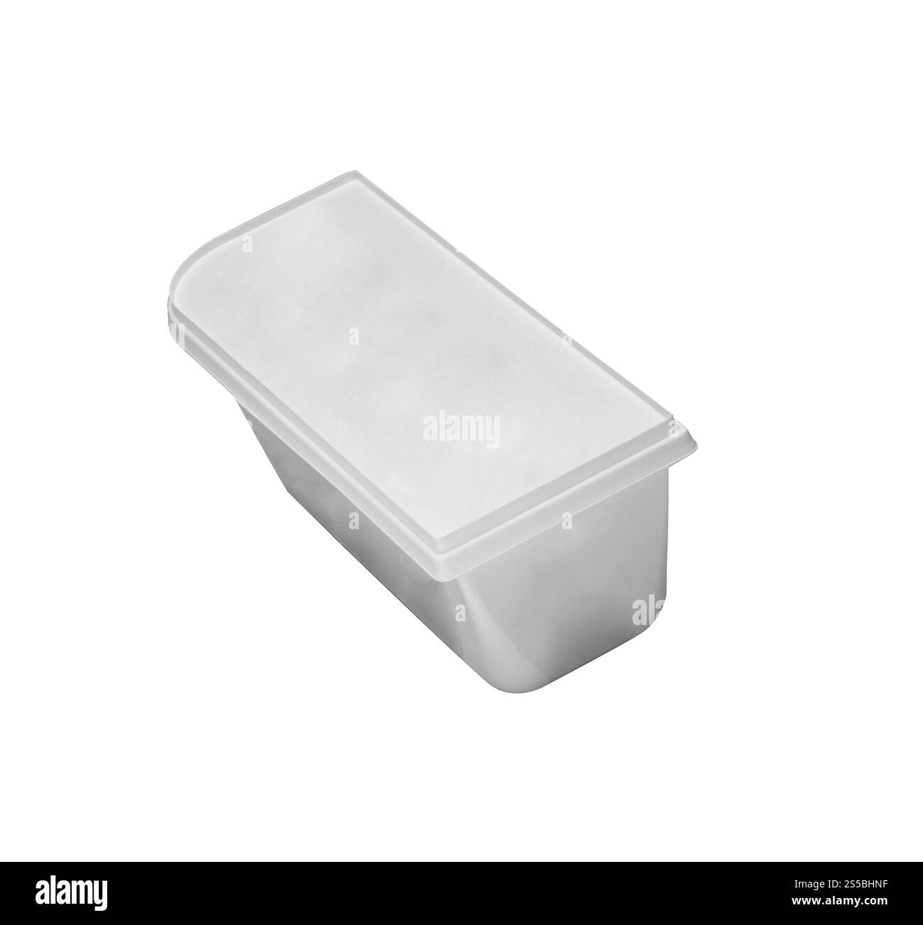 Plastic rectangular container for dairy foods Stock Photo - Alamy