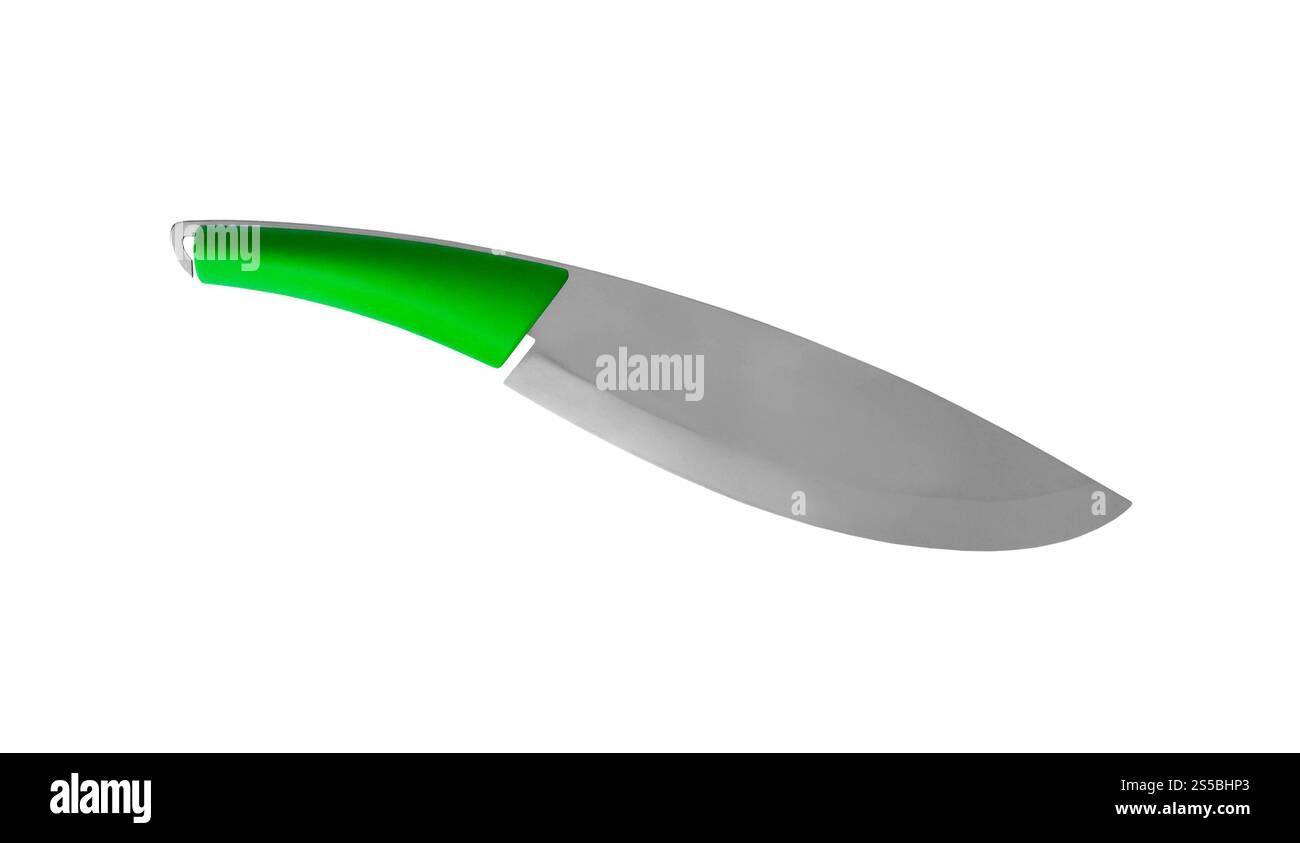 Big green knife isolated on white Stock Photo - Alamy