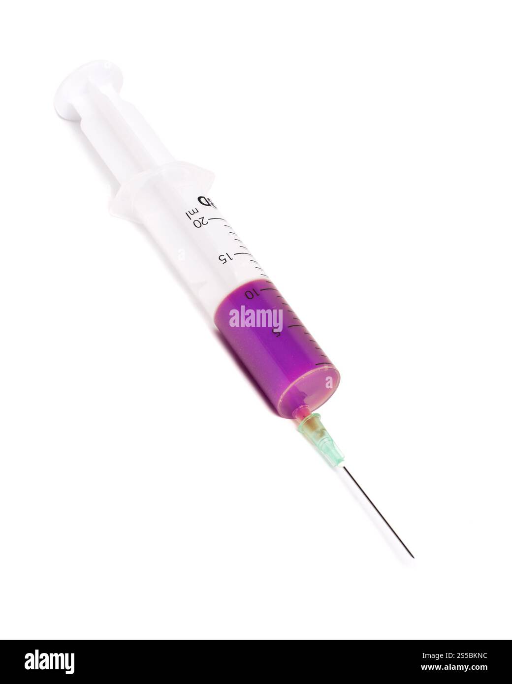 syringe with red medication isolated on white background. syringe with ...