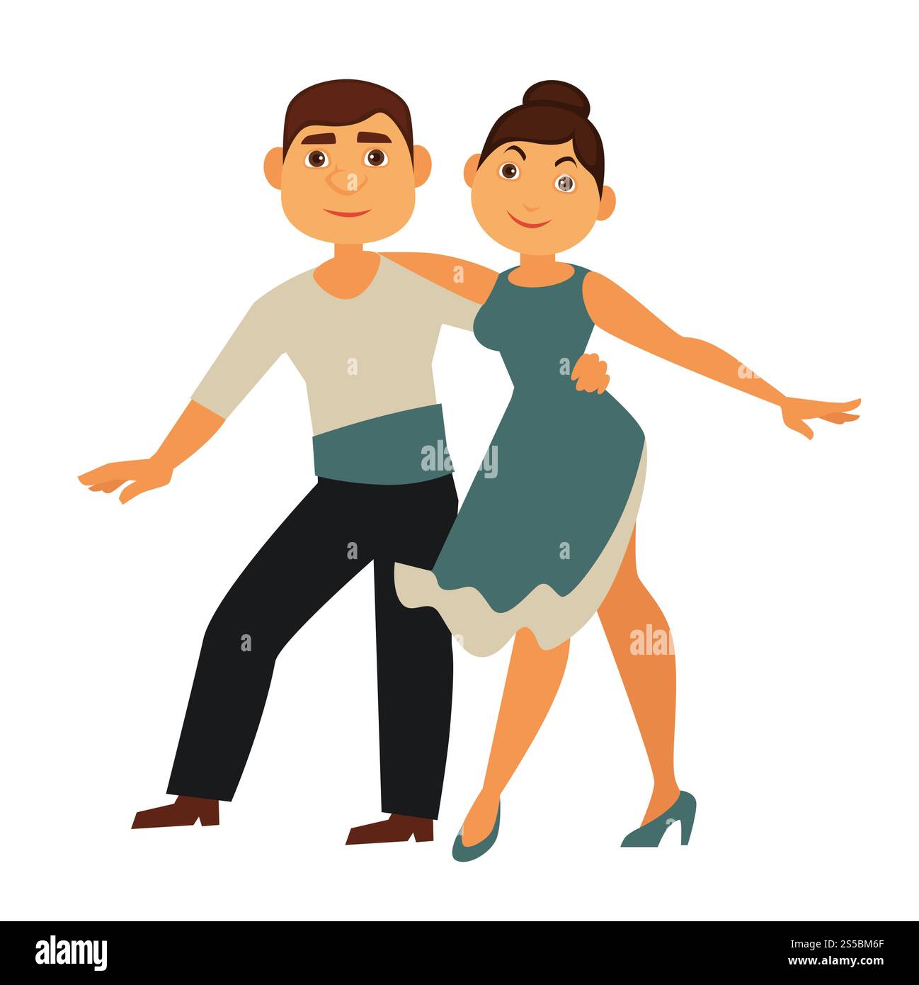Professional cha-cha dancers in traditional clothes show moves. Woman ...