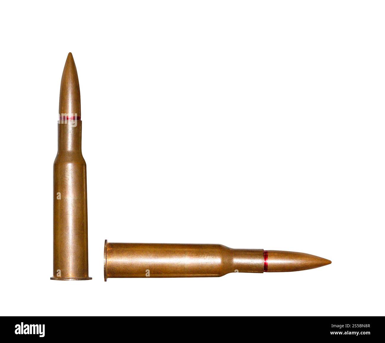 Two rifle bullets isolated on white background. Two rifle bullets Stock Photo - Alamy
