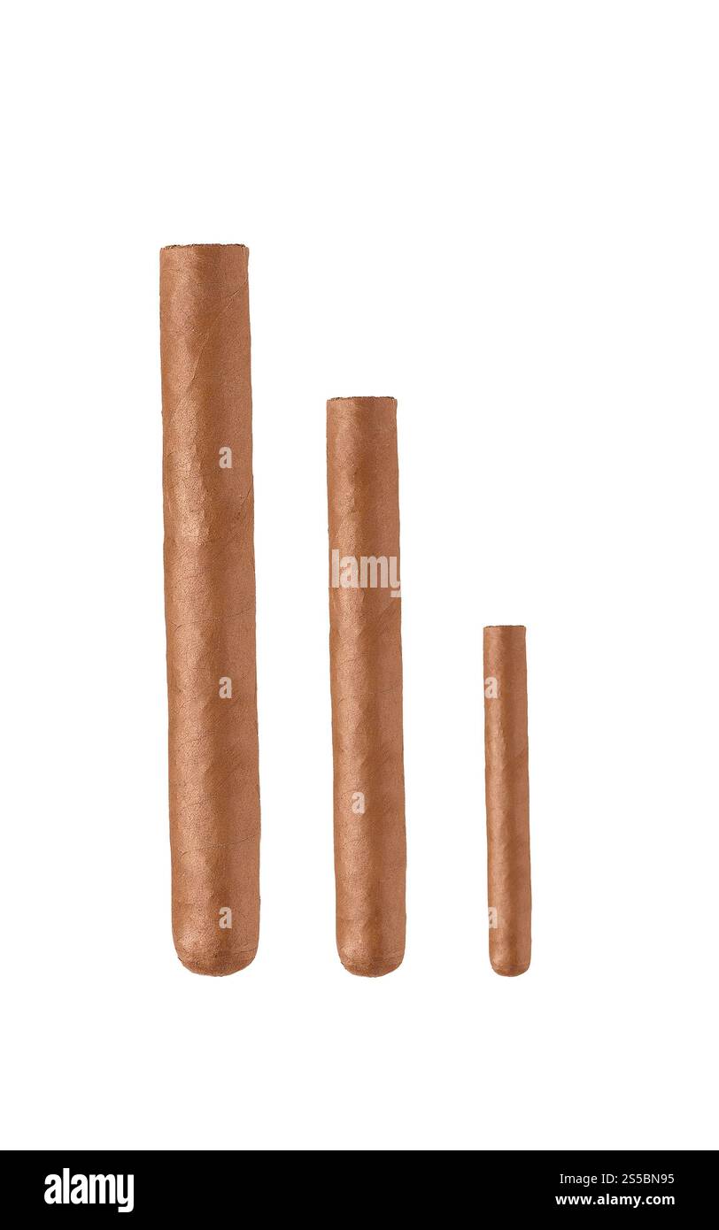 three cigars on white background. three cigars Stock Photo - Alamy