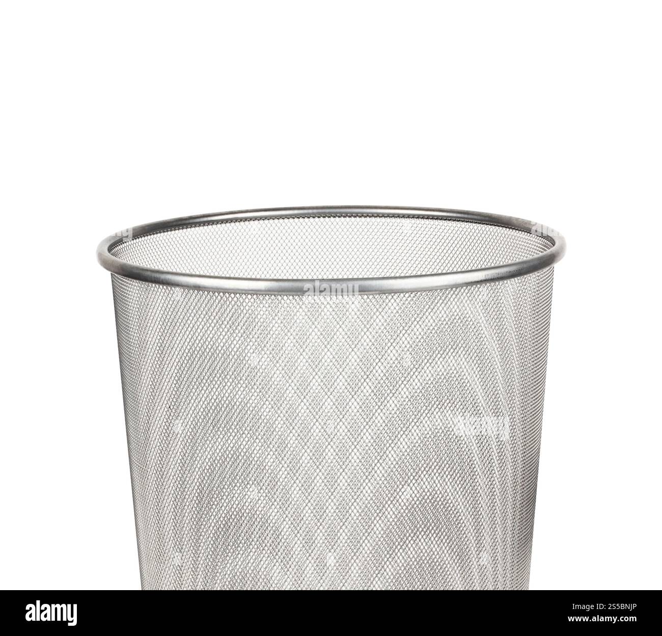 Empty iron trash bin isolated on white. iron trash bin isolated on ...