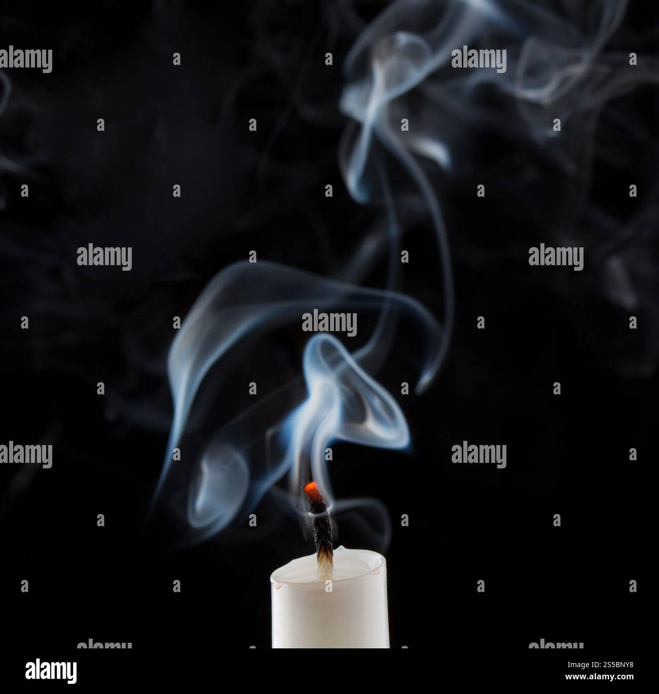 Extinguished candle with smoke (Metaphor of the death). Extinguished ...