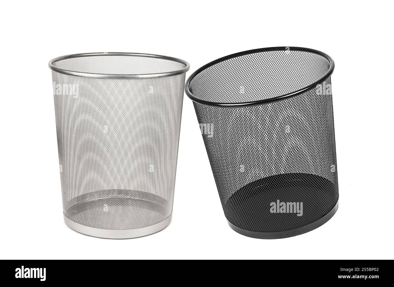 two empty trashes isolated on a white background. two empty trashes ...