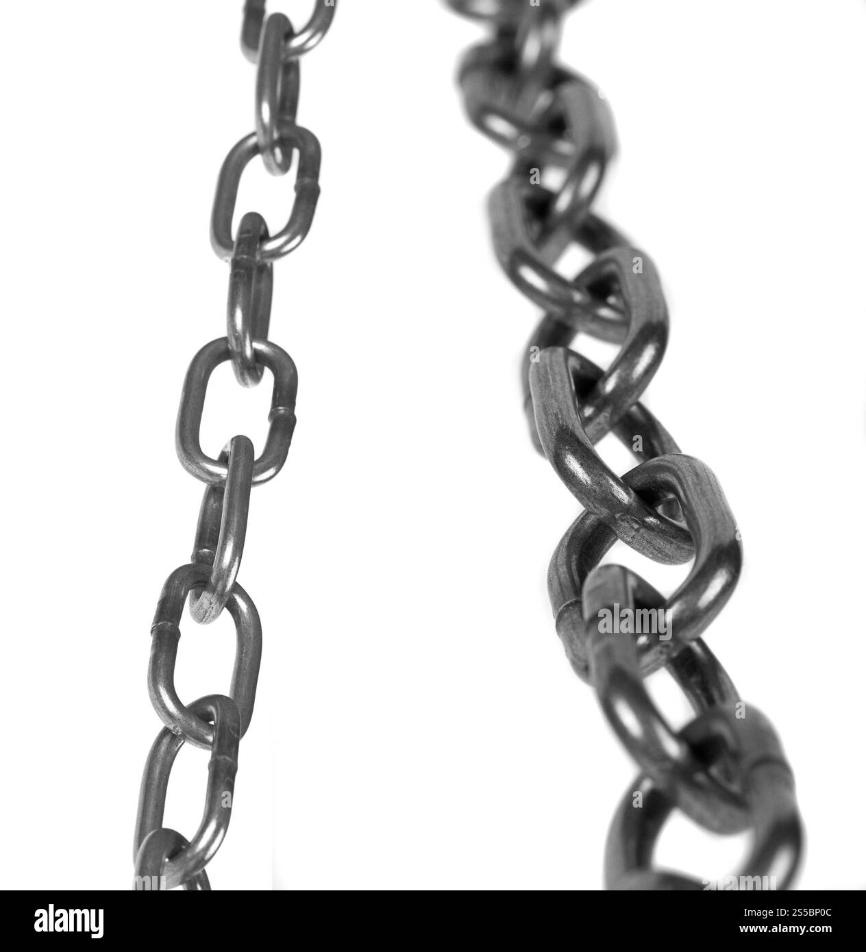 Metal chain parts isolated on white background. Metal chain parts Stock ...