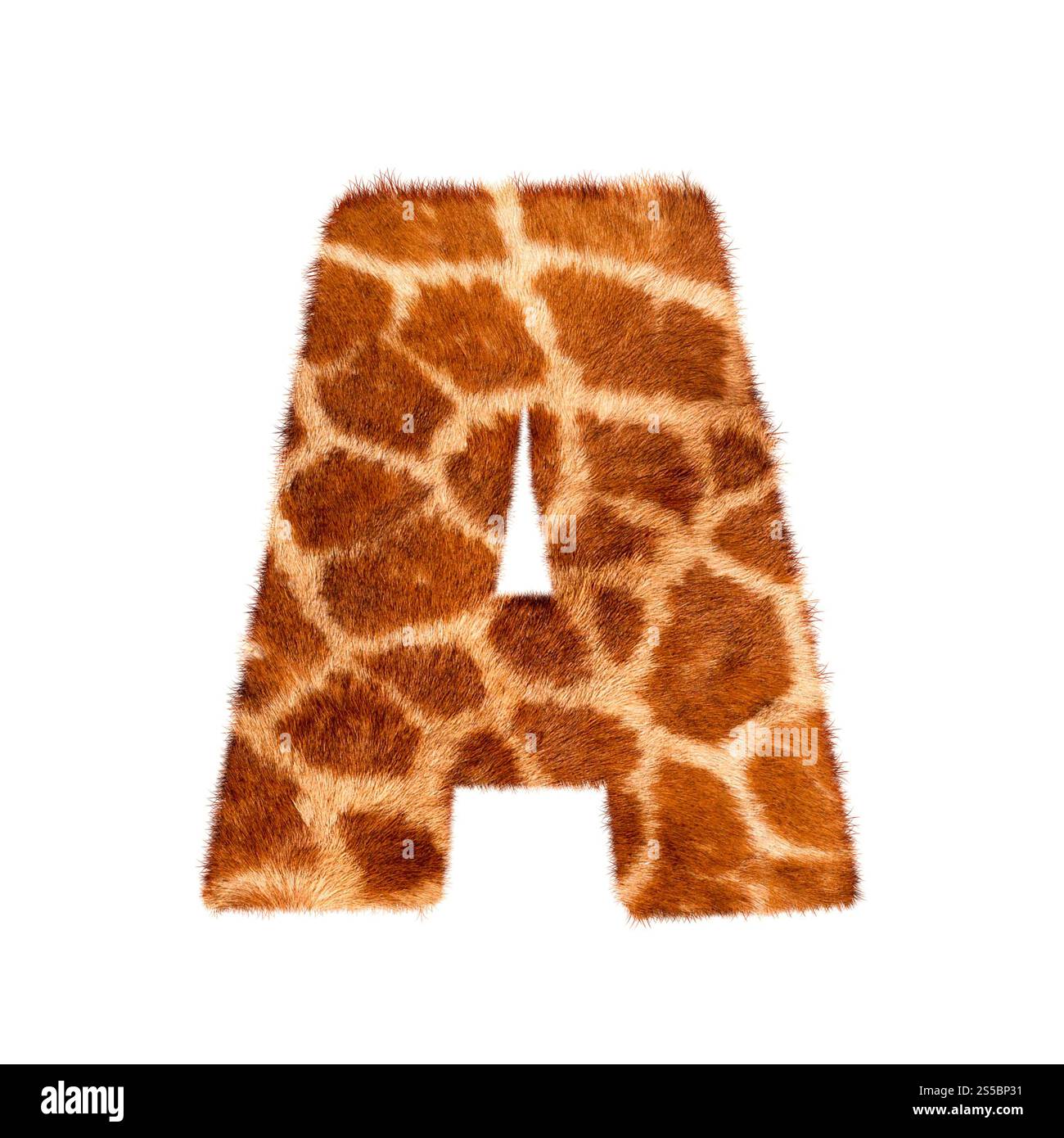 Letter from giraffe style fur alphabet. Isolated on white background ...