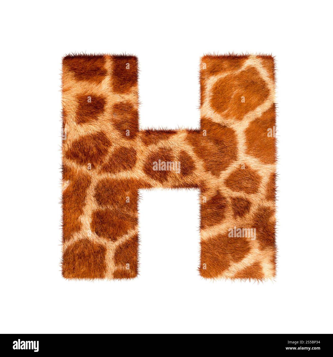 Letter from giraffe style fur alphabet. Isolated on white background ...