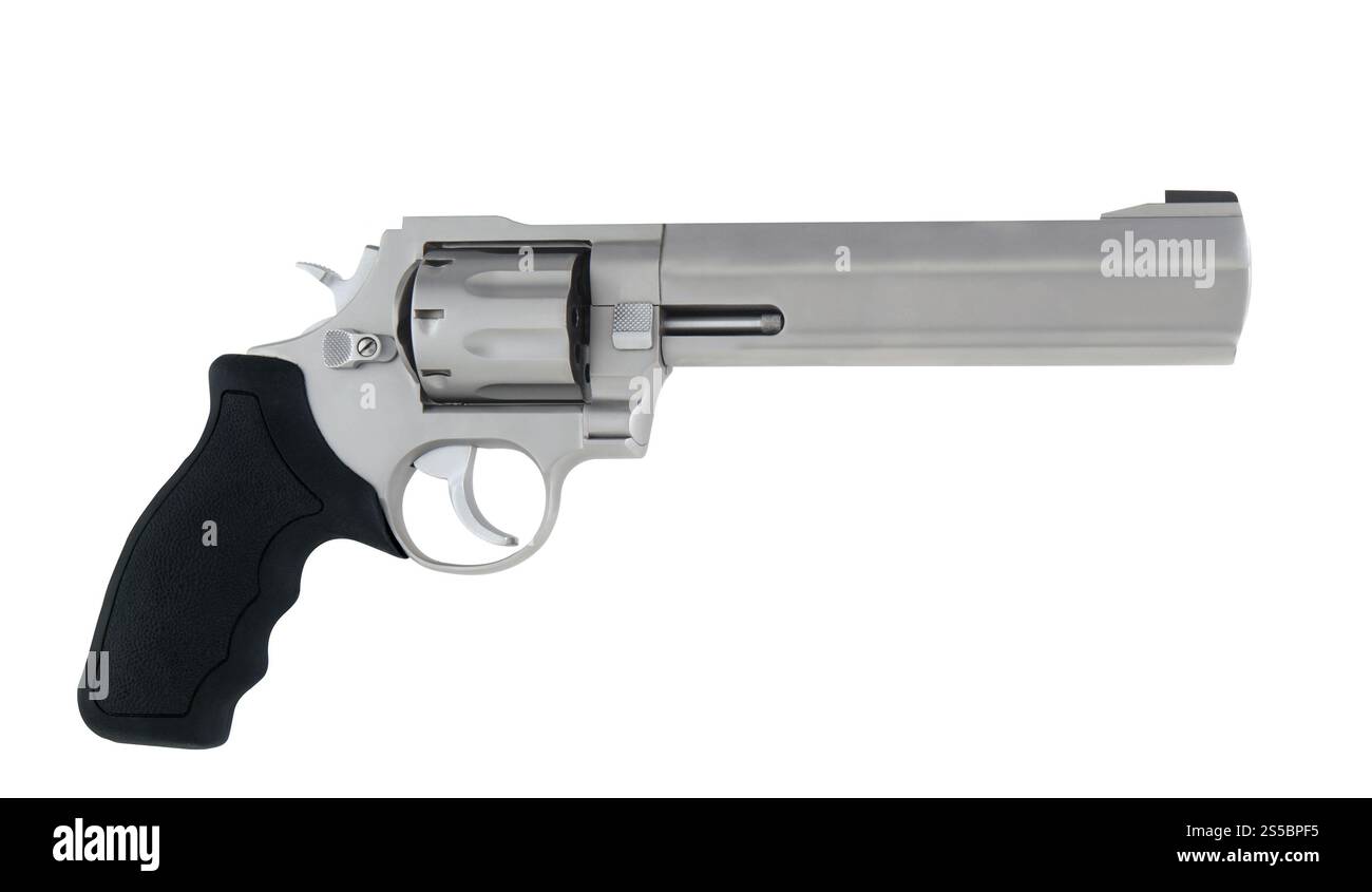 Revolvers isolated on white background. Revolvers Stock Photo - Alamy